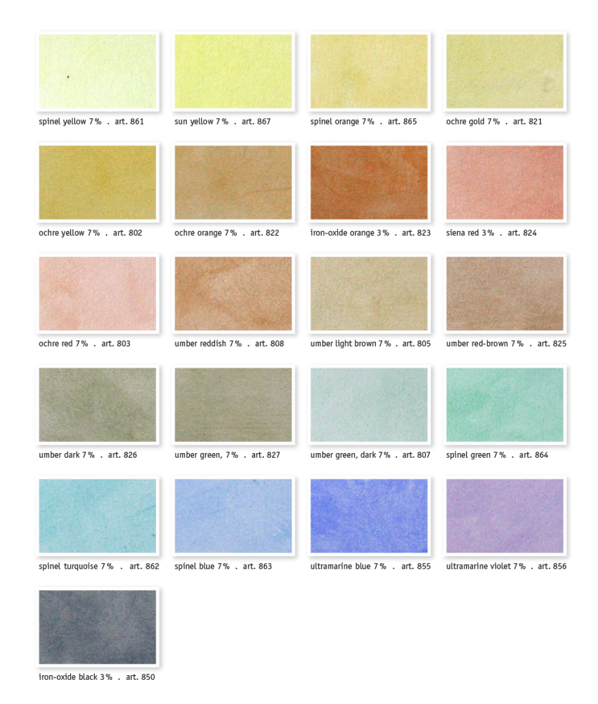 Pigment Guide Wall Glazes - KREIDEZEIT Naturfarben GmbH